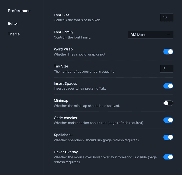 Preferences – Parcel Documentation