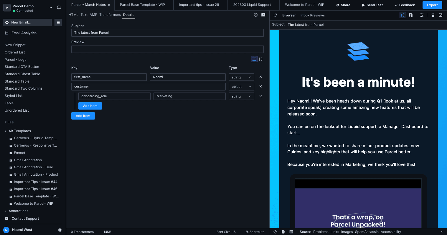 Personalization – Parcel Documentation