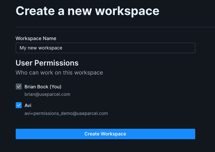 Multiple workspaces – Parcel Documentation
