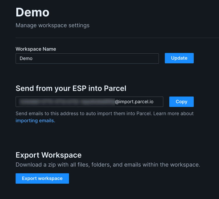 Exporting – Parcel Documentation